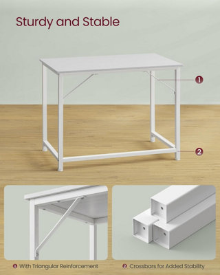 VASAGLE Modern Study Station, Streamlined Office Desk with Metal ...