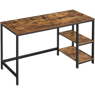 VASAGLE Office Writing Desk, Steel Frame Work Table with 2 Adjustable ...