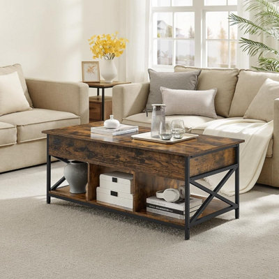 VASAGLE Raising Table, Lift-Top Table for Living Room, Coffee Table ...