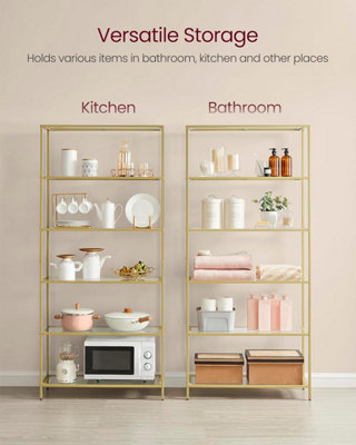 VASAGLE Shelf, Book Storage Unit, Shelving Unit, 6 Tiered Storage Rack ...