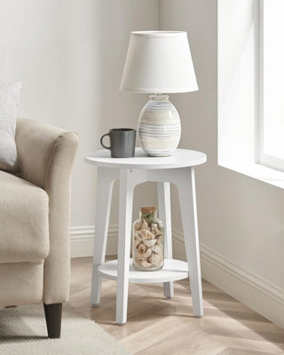 VASAGLE Side Table Small Round Table for Living Room Bedside Table for Small Spaces with Lower