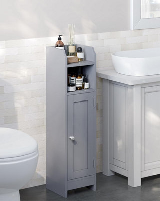 VASAGLE Slim Bathroom Floor Storage Cabinet, Freestanding Bathroom ...