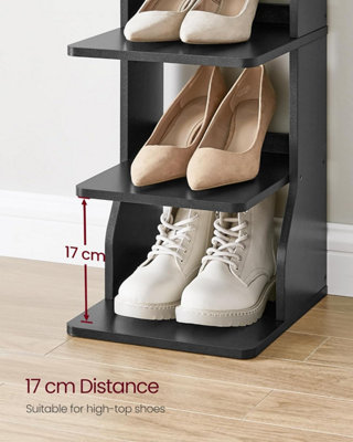 VASAGLE Slim Shoe Rack Narrow Shoe Storage Organiser 7 Tier Shoe Stand for Small Spaces Hallway