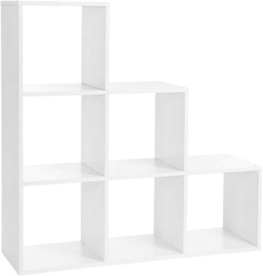 VASAGLE Stair Shelf, Bookcase, Step Shelf, Standing Shelf, 6 Cubes ...