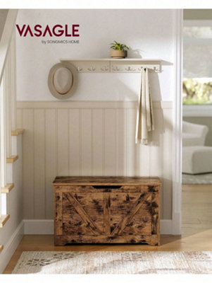 VASAGLE STORAGE CHEST, STORAGE BENCH, BLANKET BOX WITH 2 SAFETY HINGES ...