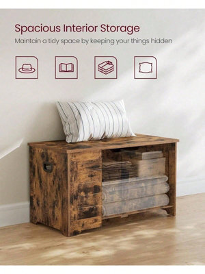 VASAGLE Storage Chest, Storage Bench, Blanket Box With 2 Safety Hinges ...