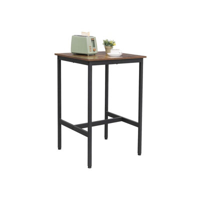 VASAGLE Table Square Tall Table Heavy-Duty Steel Frame, Easy Assembly ...