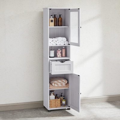 Bathroom cupboard shelves store