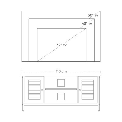 VASAGLE TV Stand, TV Console Unit with Shelves, Cabinet with Storage ...