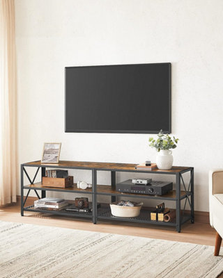 VASAGLE TV Stand, TV Table for TV up to 70 Inches, with Shelves, Steel ...