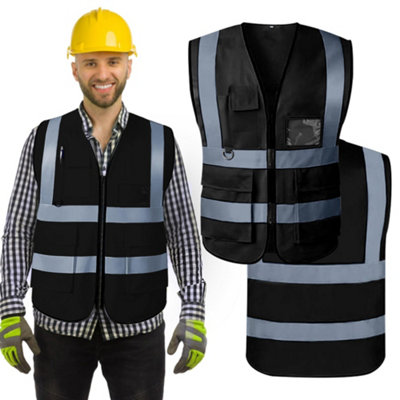Vasego Hi Visibility Custom Safety Work Vest for Men Vest with Zipper ...