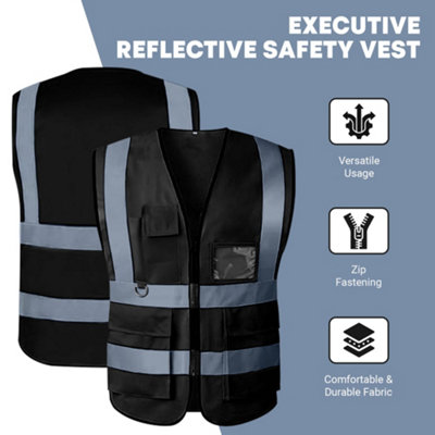 Vasego Hi Visibility Custom Safety Work Vest for Men Vest with Zipper ...