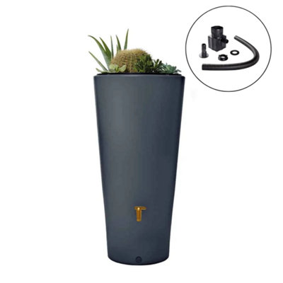 Vaso Water Butt & Planter 2 in1 Design - 220L Capacity & Downpipe ...