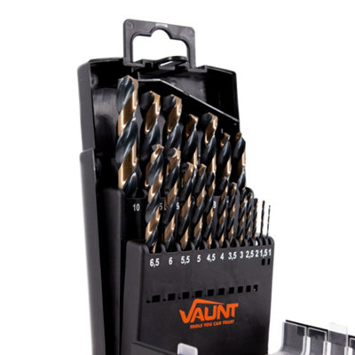 Vaunt 19 Piece HSS M2 Turbo Drill Bit Set Steel Iron Aluminium Metal ...