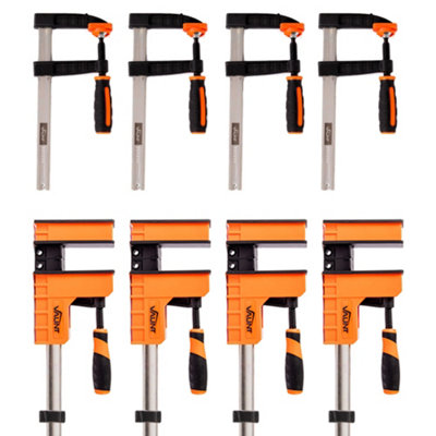 Vaunt 8 Piece Kit Clamp Set 1000mm Sliding Body Bar +200mm Cast Iron ...