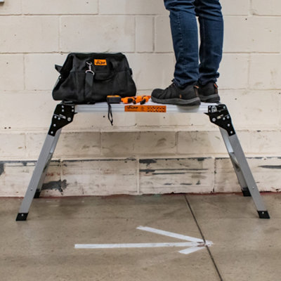 Vaunt Aluminium Work Platform 825mm x 300mm Folding Long Hop Up Step ...