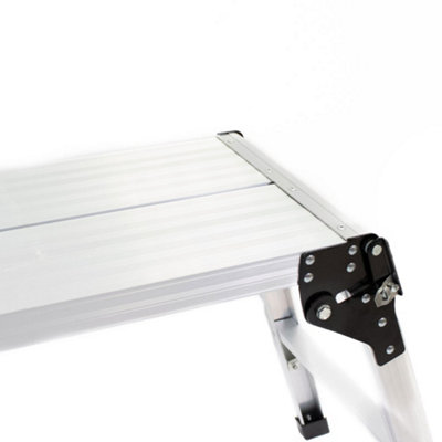 Vaunt Aluminium Work Platform 825mm x 300mm Folding Long Hop Up Step ...