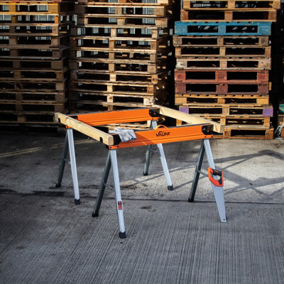 VAUNT V2003011 HEAVY DUTY LIGHTWEIGHT SAW HORSE TWIN PACK LOAD CAPACITY ...