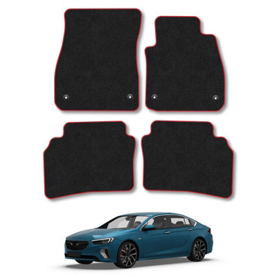 Vauxhall Insignia 2017+ Car Mats Red Trim Carpet Tailored Easy Clean Clips