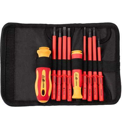VDE Insulated Interchangeable Screwdriver Set 10 Piece - Electrician ...