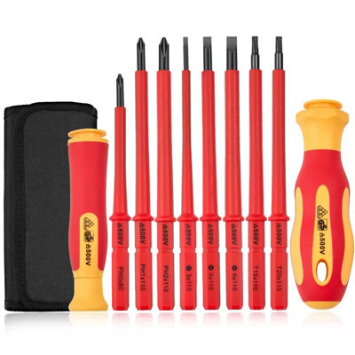 VDE Insulated Interchangeable Screwdriver Set 10 Piece - Electrician ...