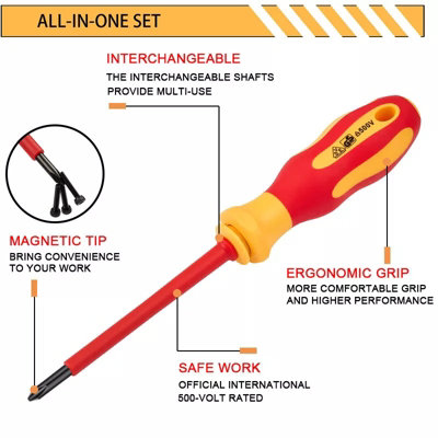 VDE Insulated Interchangeable Screwdriver Set 10 Piece - Electrician ...