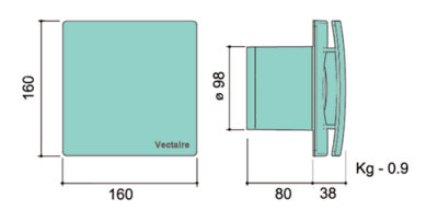 Vectaire Elegance EL1003 4" (100mm) Continuous Extract Fan