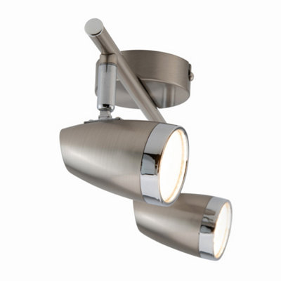 Vector Spotlight Brushed Nickel Integrated 4W LED 2-Bar Double Ceiling ...