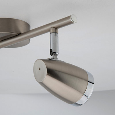 Vector Spotlight Brushed Nickel Integrated 4W LED 2-Bar Double Ceiling ...