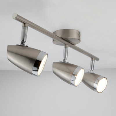 Vector Spotlight Brushed Nickel Integrated 4W LED 3-Bar Triple Ceiling ...