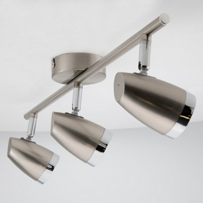 Vector Spotlight Brushed Nickel Integrated 4W LED 3-Bar Triple Ceiling ...