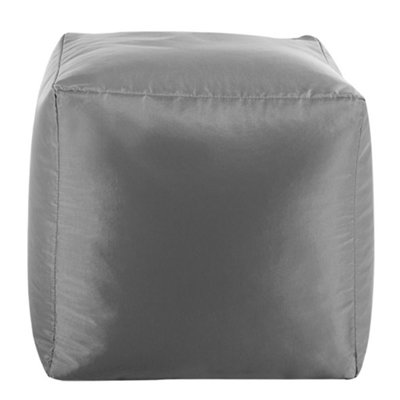 Veeva Outdoor Bean Cube Grey Bean Bag Pouffe | DIY at B&Q