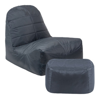 Veeva Vista Outdoor Bean Bag & Table Set Charcoal Grey Garden Furniture