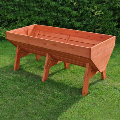 Veg-Trough Large Wooden Raised Vegetable Bed Planter with Polycarbonate ...
