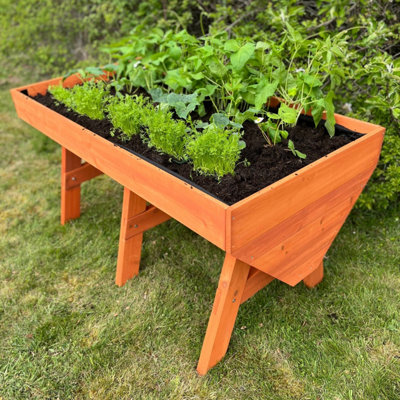 VEG-TROUGH LARGE WOODEN RAISED VEGETABLE BED PLANTER
