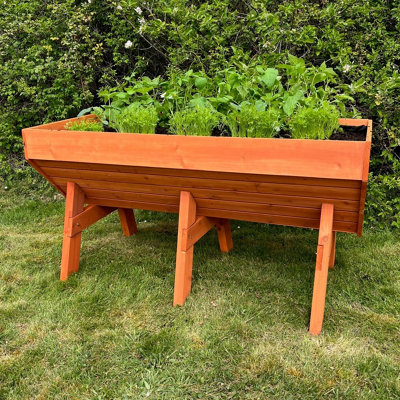Veg-Trough Large Wooden Raised Vegetable Bed Planter | DIY at B&Q
