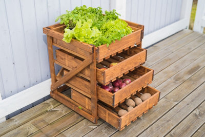 Vegetable Drawer Set - Wood - L50 x W54 x H60 cm - Brown