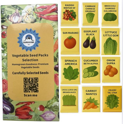 Vegetable Seeds pack Vegetable Seeds for Planting UK 12 Variety Seed ...