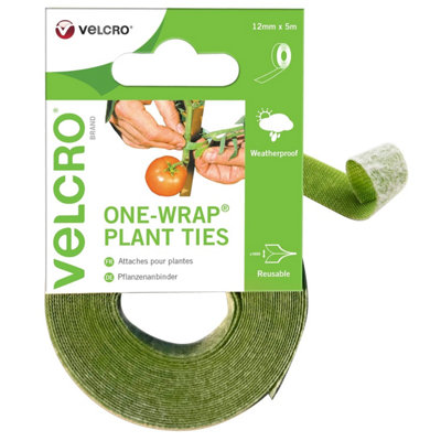 Velcro Brand One-wrap Plant Ties Tape, 12 mm x 5 m, Green - Reusable ...
