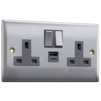 VELTZ USB C & A Socket, 20W PD USB-C & 18W QC 4.0 USB-A, Super Fast ...