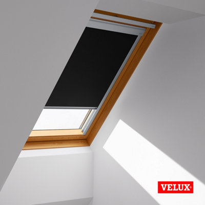 VELUX ORIGINAL (DBL) BLACK REPLACEMENT BLACKOUT ROLLER BLIND FOR VELUX ...