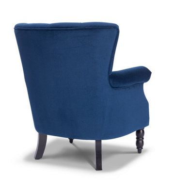 VELVET BLUE ACCENT WINGBACK CHAIR