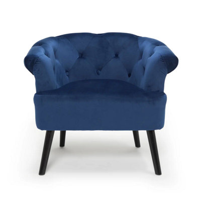 Velvet Blue Sara Bedroom Accent Chair
