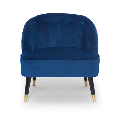 Velvet Blue Slipper Bedroom Accent Chair