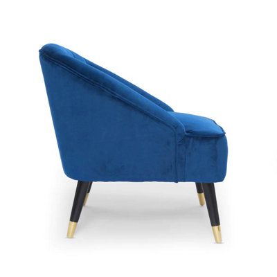 Velvet Blue Slipper Bedroom Accent Chair