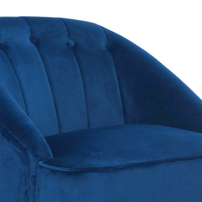 Velvet Blue Slipper Bedroom Accent Chair