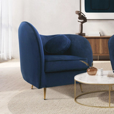 Velvet Blue Sofia Accent Chair
