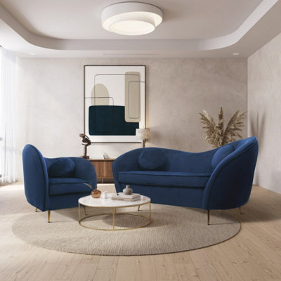 Velvet Blue Sofia Accent Chair