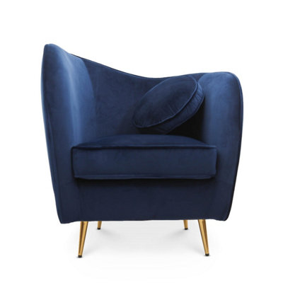Velvet Blue Sofia Accent Chair