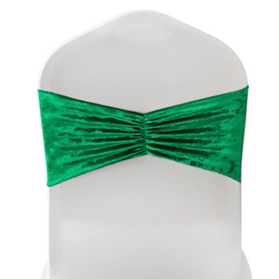 Velvet Chair Band Glitz Shiny Fabric Strechy Chair Band Sash, Emerald ...